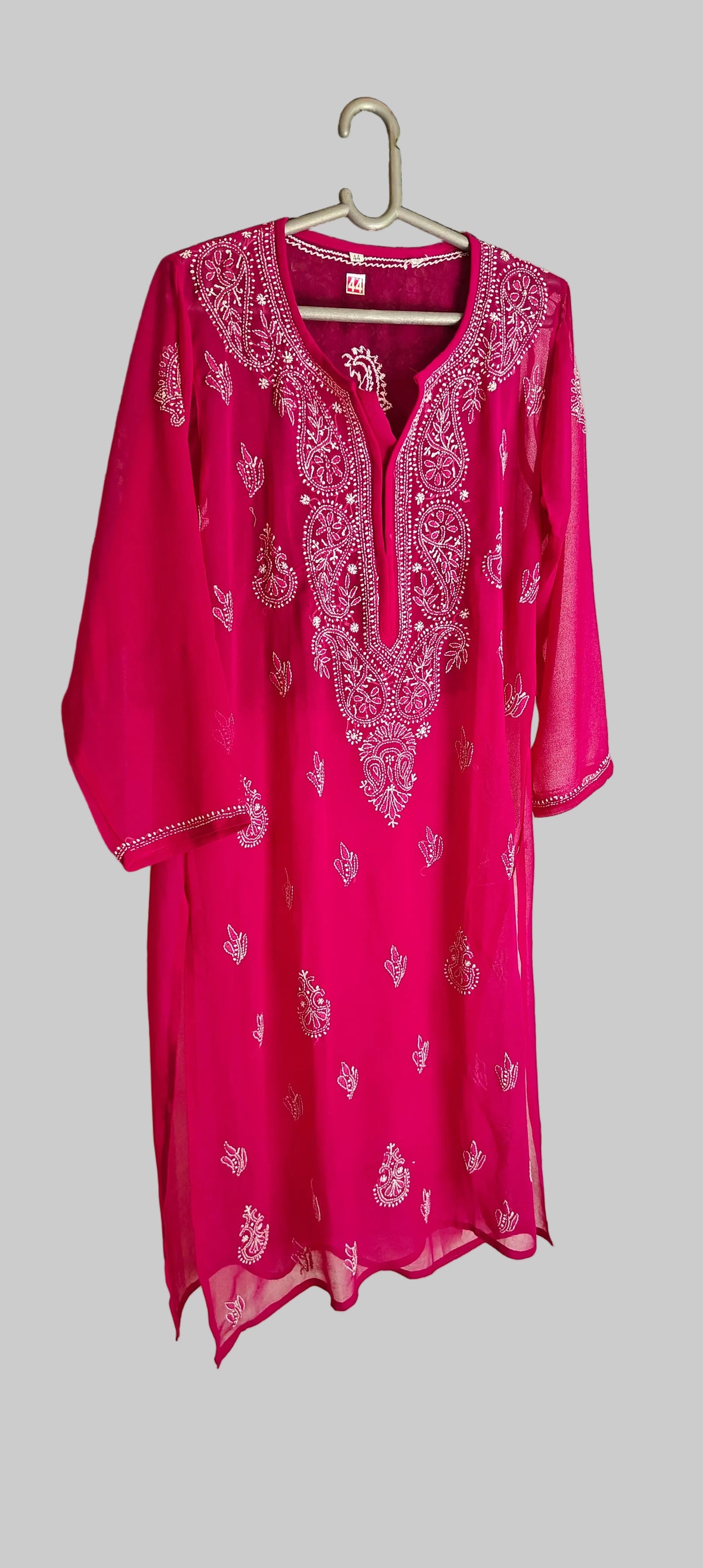 Souled Georgette Chikankari Straight Kurta with Inner Slip – D' Souled ...